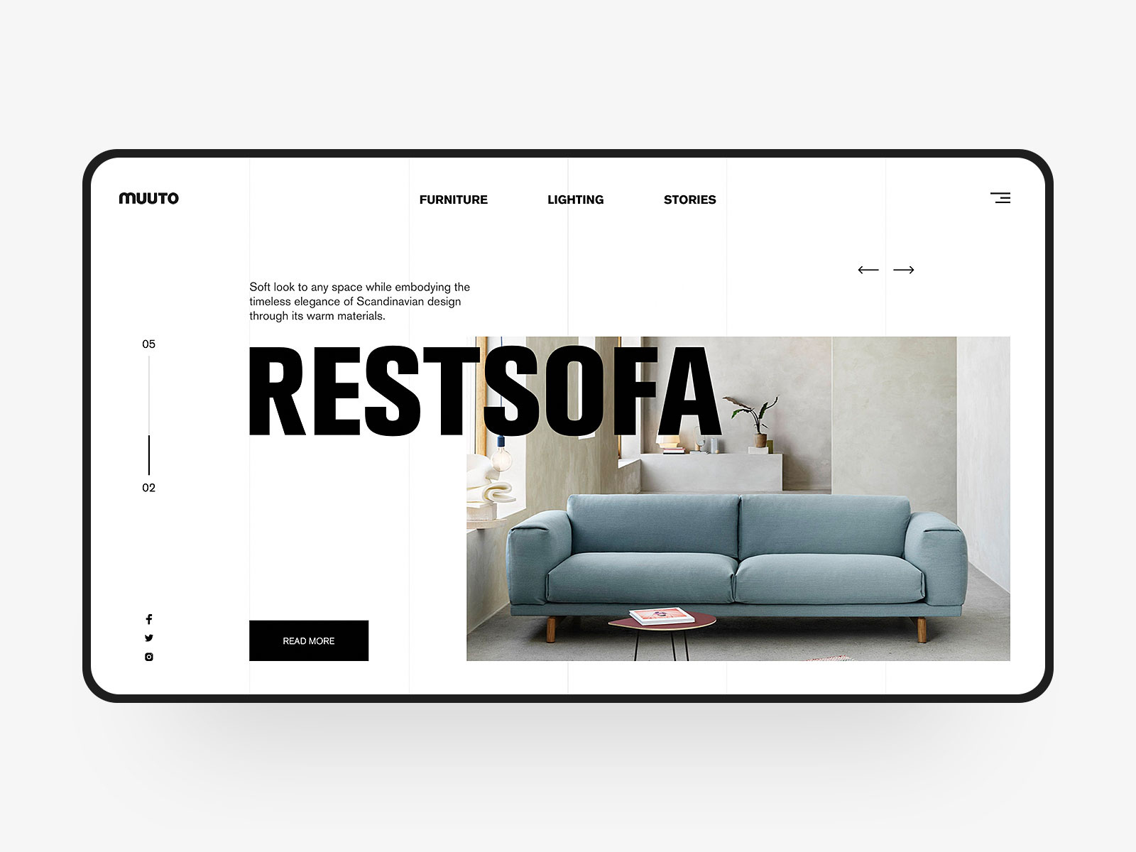 Furniture sofa Web Design by Masker for UDS on Dribbble