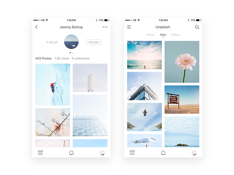 Unsplash by Jano_zhang on Dribbble