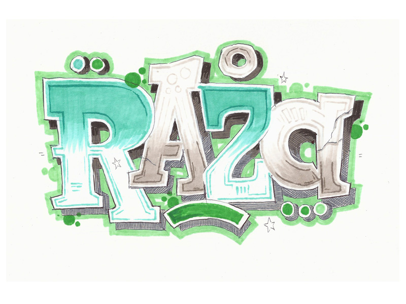 Raza Hand lettering by Robert Liu-Trujillo on Dribbble