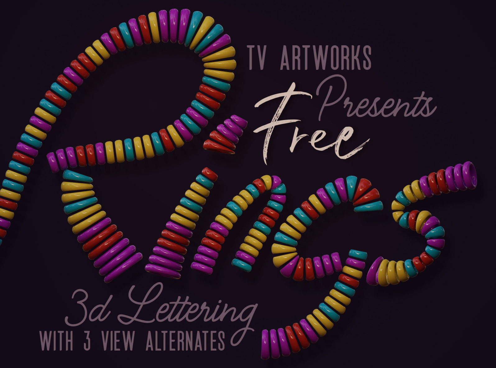Free Colorful Rings 3D Lettering by Tomas Veselovsky on Dribbble