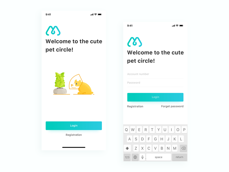 Pet project login page by Li_Qi on Dribbble