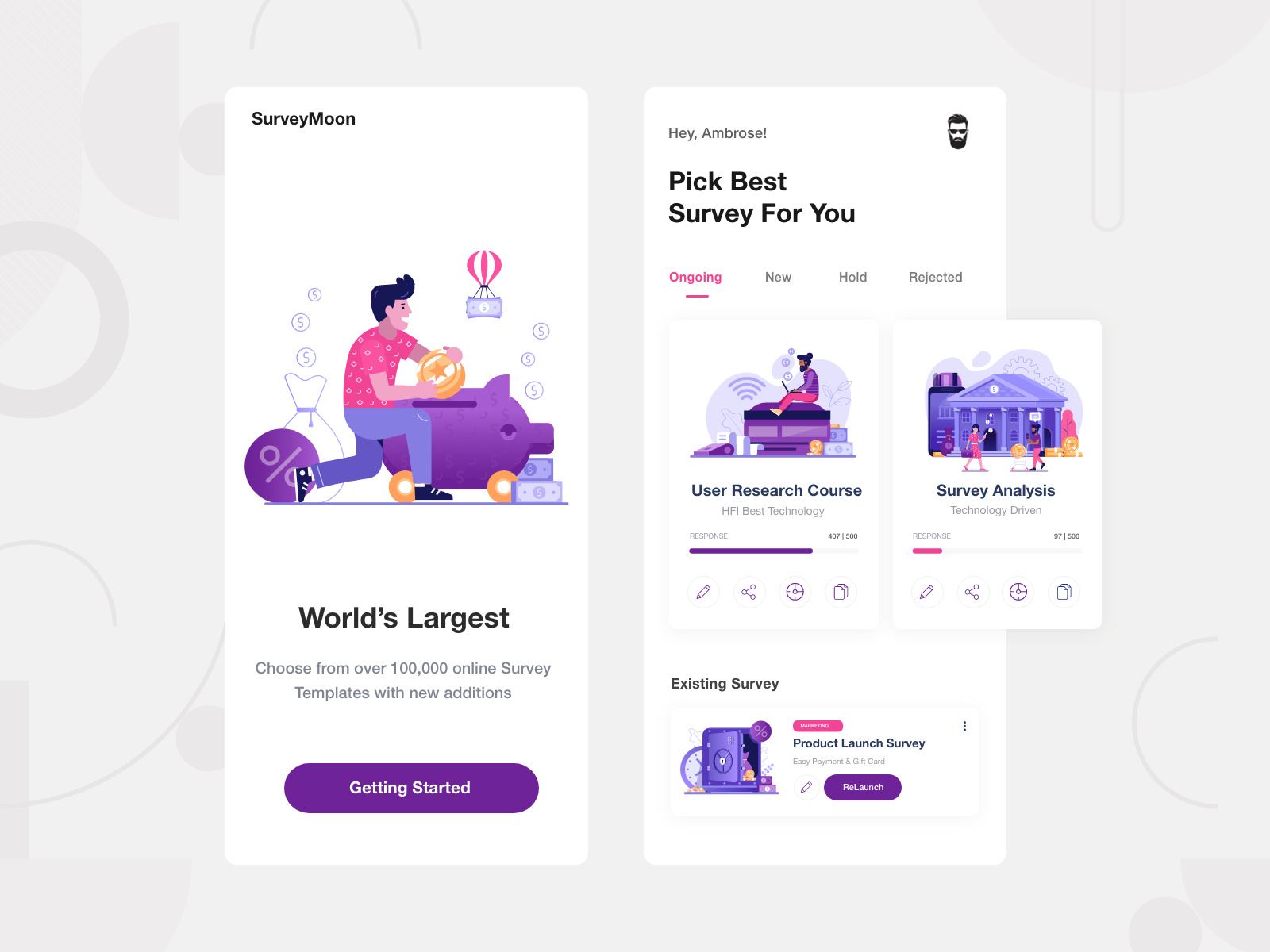 Survey App UI by Pixians on Dribbble