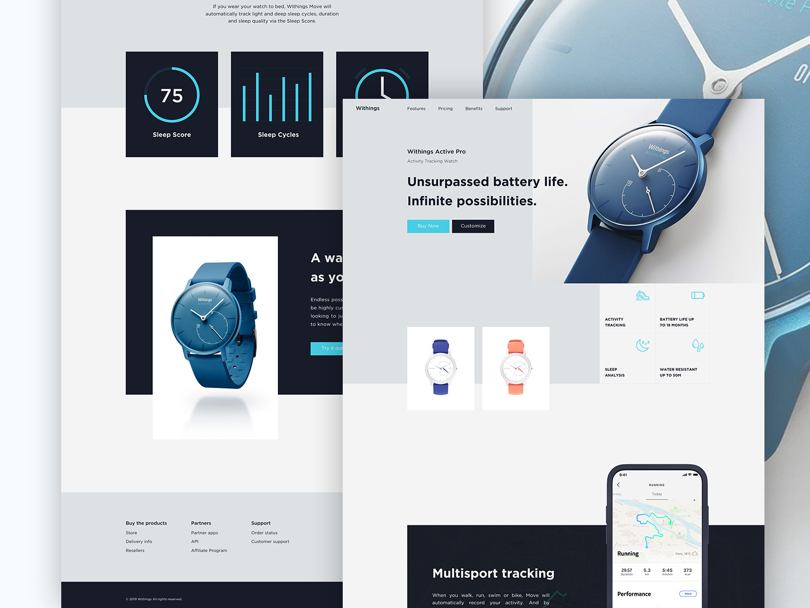 Activity Tracking Watch Website Design by Abir Mahmood 💎 on Dribbble