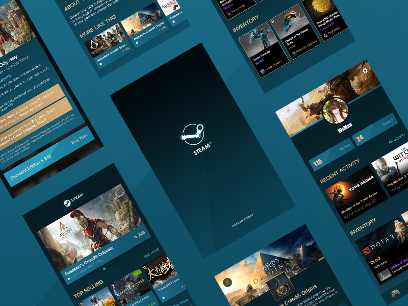 Steam UI Practice by WsMan on Dribbble