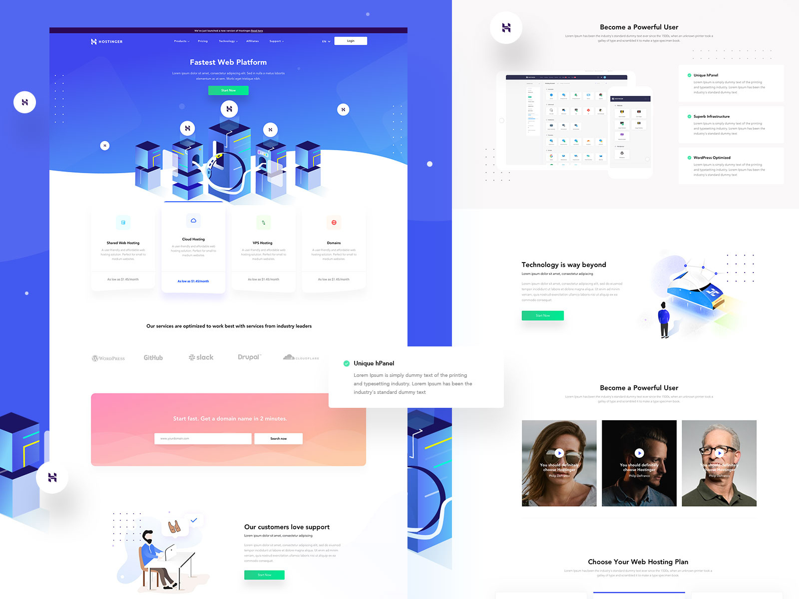 Hostinger Redesign - Landing page by Dejan Baric on Dribbble