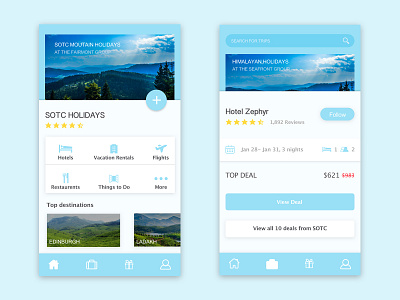 Trip booking app by Ashish Chauhan for Nickelfox on Dribbble
