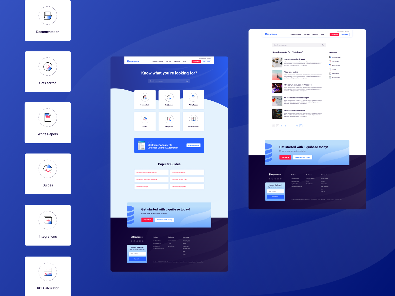 Liquibase - Resource pages by Marcin Dmoch for GLIDE on Dribbble