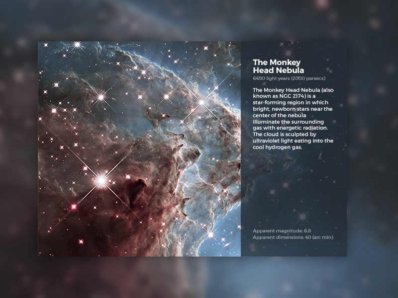 Universe card - Monkey Head Nebula by Igor Bogdanovski on Dribbble