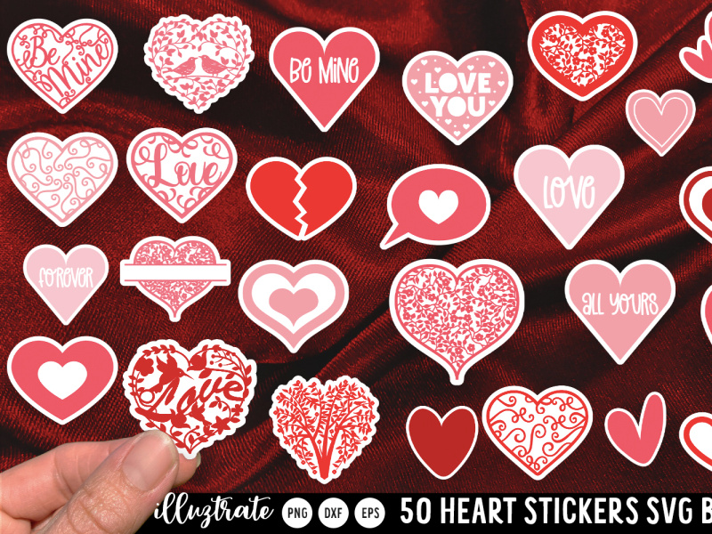 Heart Stickers SVG by Sarah Evans on Dribbble