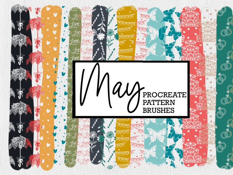 May Procreate Pattern Brushes by Sarah Evans on Dribbble