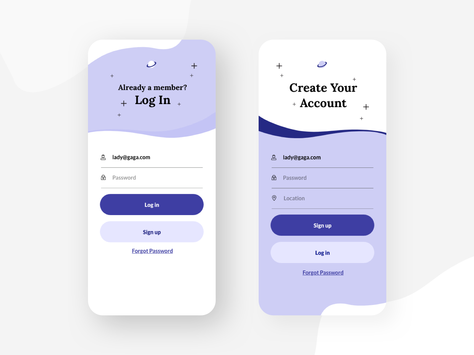 Login / Sign Up Screens by AppUiTemplates on Dribbble
