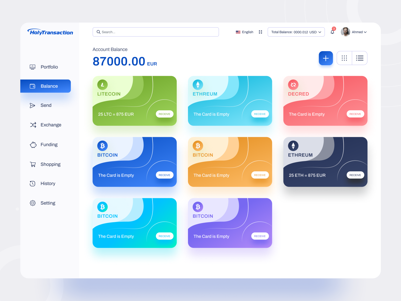 HolyTransaction- Cryptocurrency Money Transaction UI design by Mithun 🔥 ...