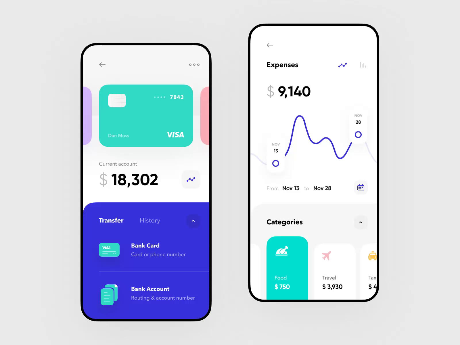 Cards & Analytics for Banking App by Brave Wings 🔥 on Dribbble