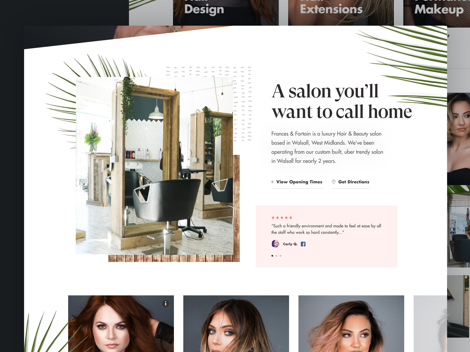 Salon Website Layout by Dan Wilkinson on Dribbble