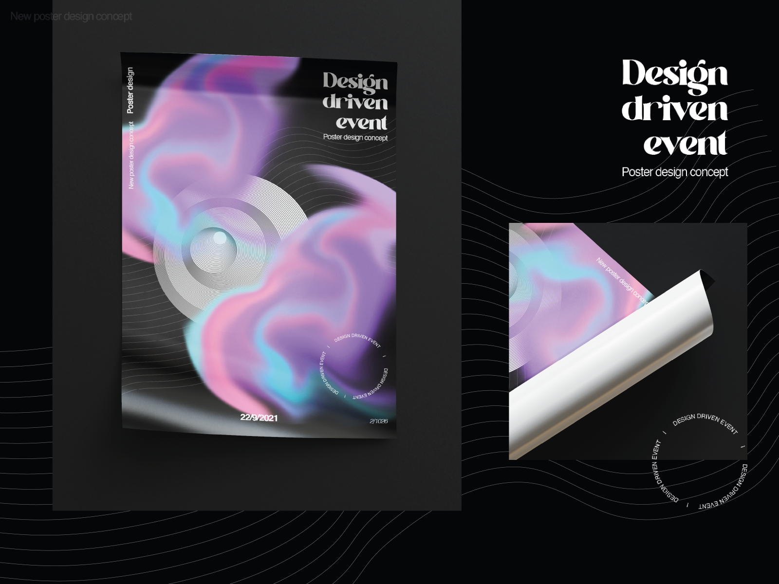 Design driven event poster mockup by Małgorzata Kulig on Dribbble