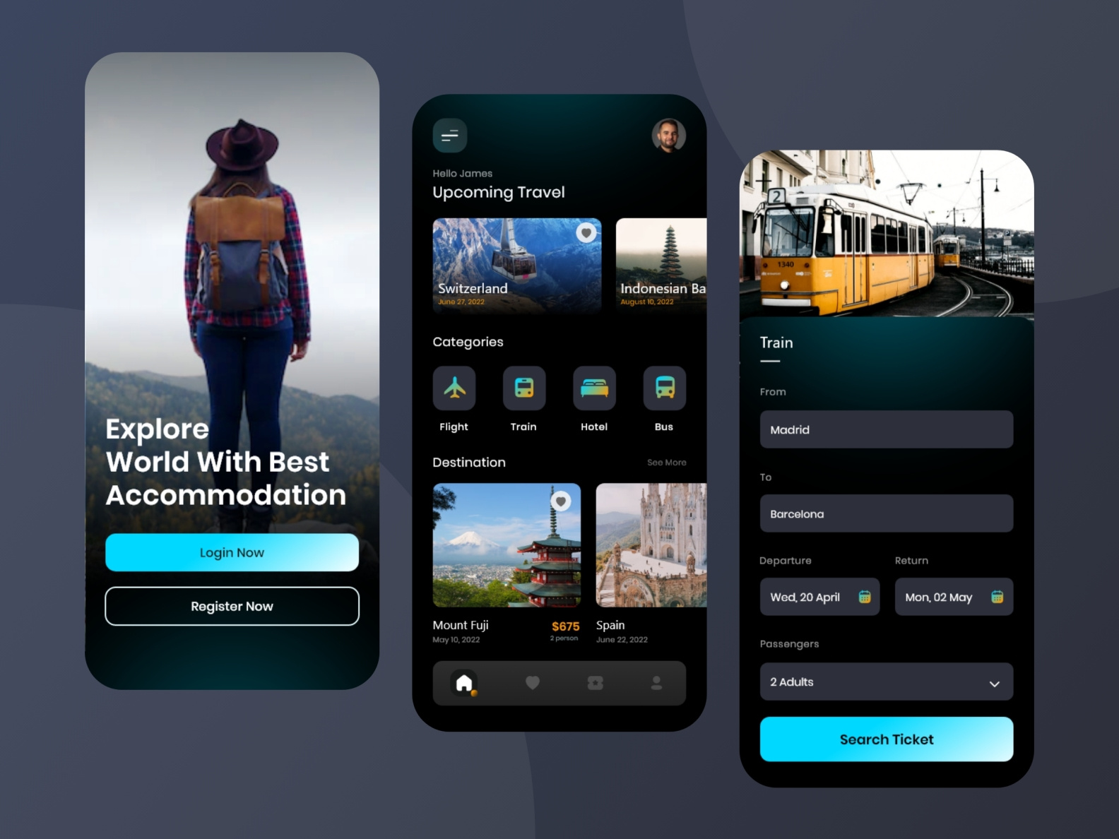 Booking Ticket and Travel by Debashish mondal on Dribbble