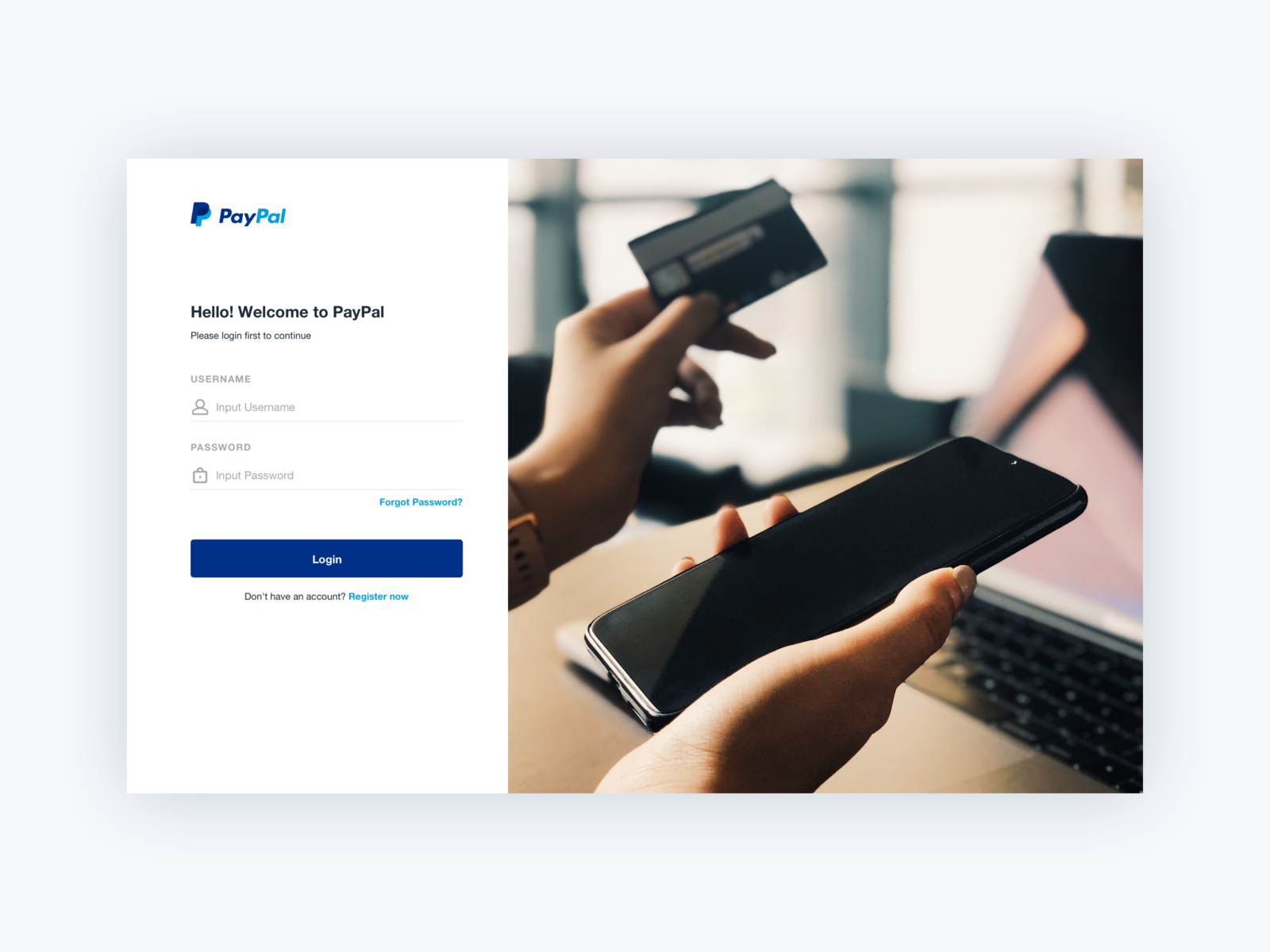 PayPal Web Login Page by Deska Setiawan Yusra on Dribbble