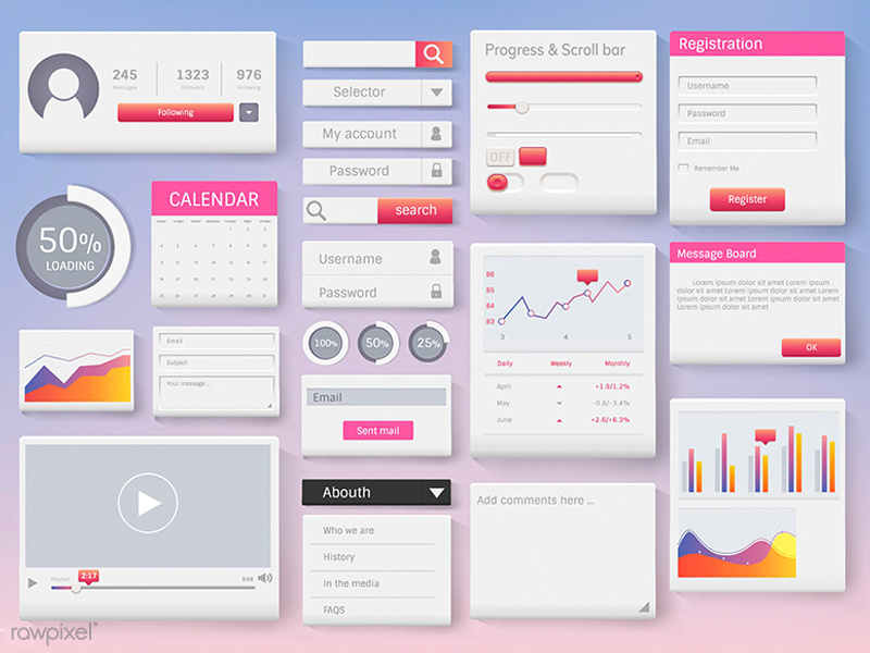 Web template set by rawpixelgift for rawpixel on Dribbble