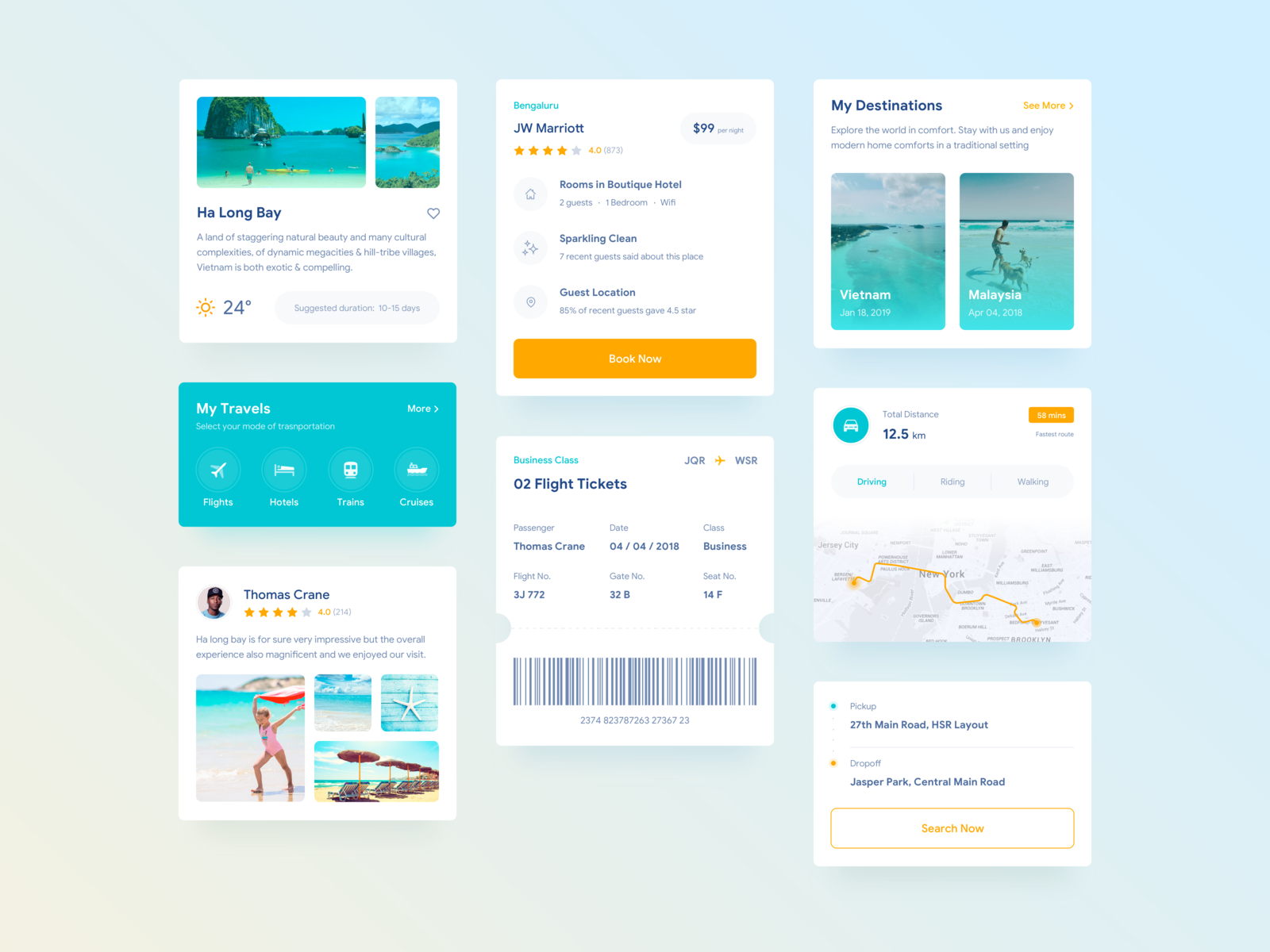 Travel App Cards by Stephen Gustavo D'souza on Dribbble