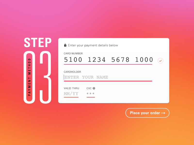 Daily UI 002 :: Credit Card Checkout by Jeannie Huang on Dribbble Daily UI 002 :: Credit Card Checkout by Jeannie Huang on Dribbble