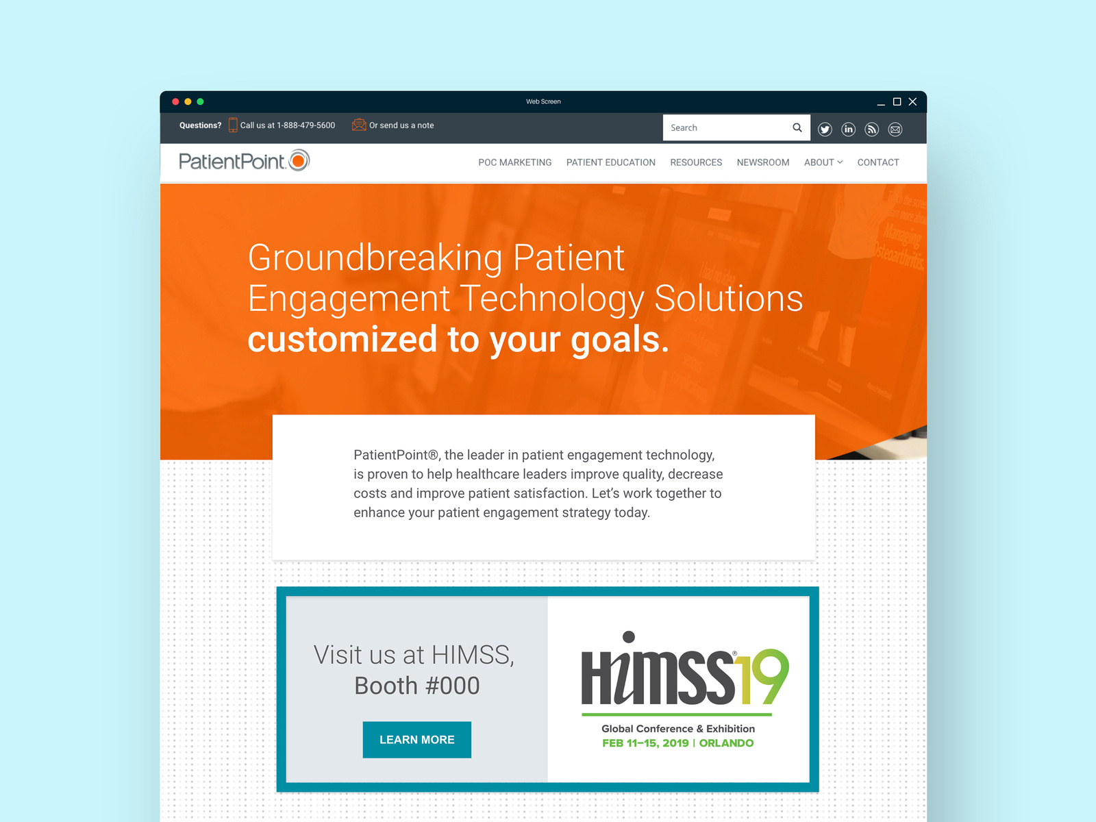 Option 2 for HIMSS Landing Page by Ashton Spann on Dribbble