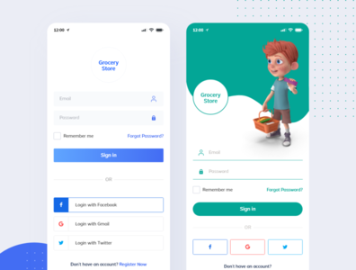 Grocery Store Mobile App Login Screen by Zaahir Tech on Dribbble