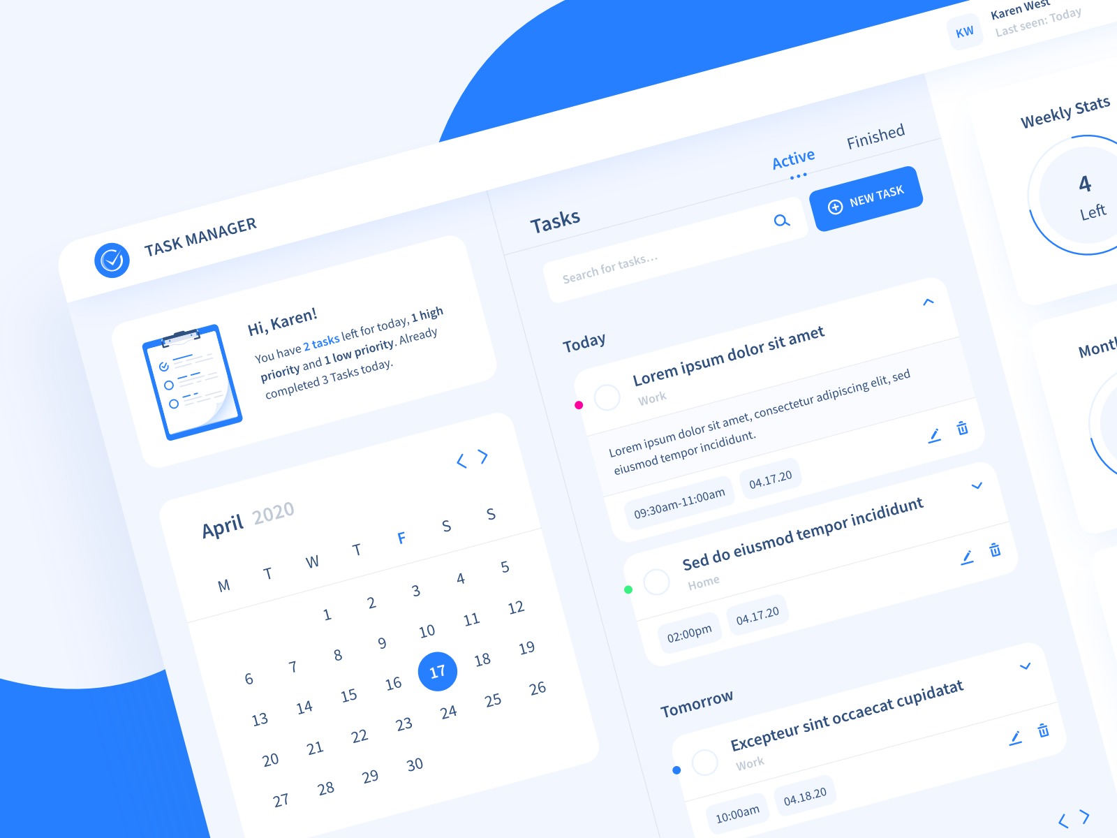 Task Manager by Karin on Dribbble