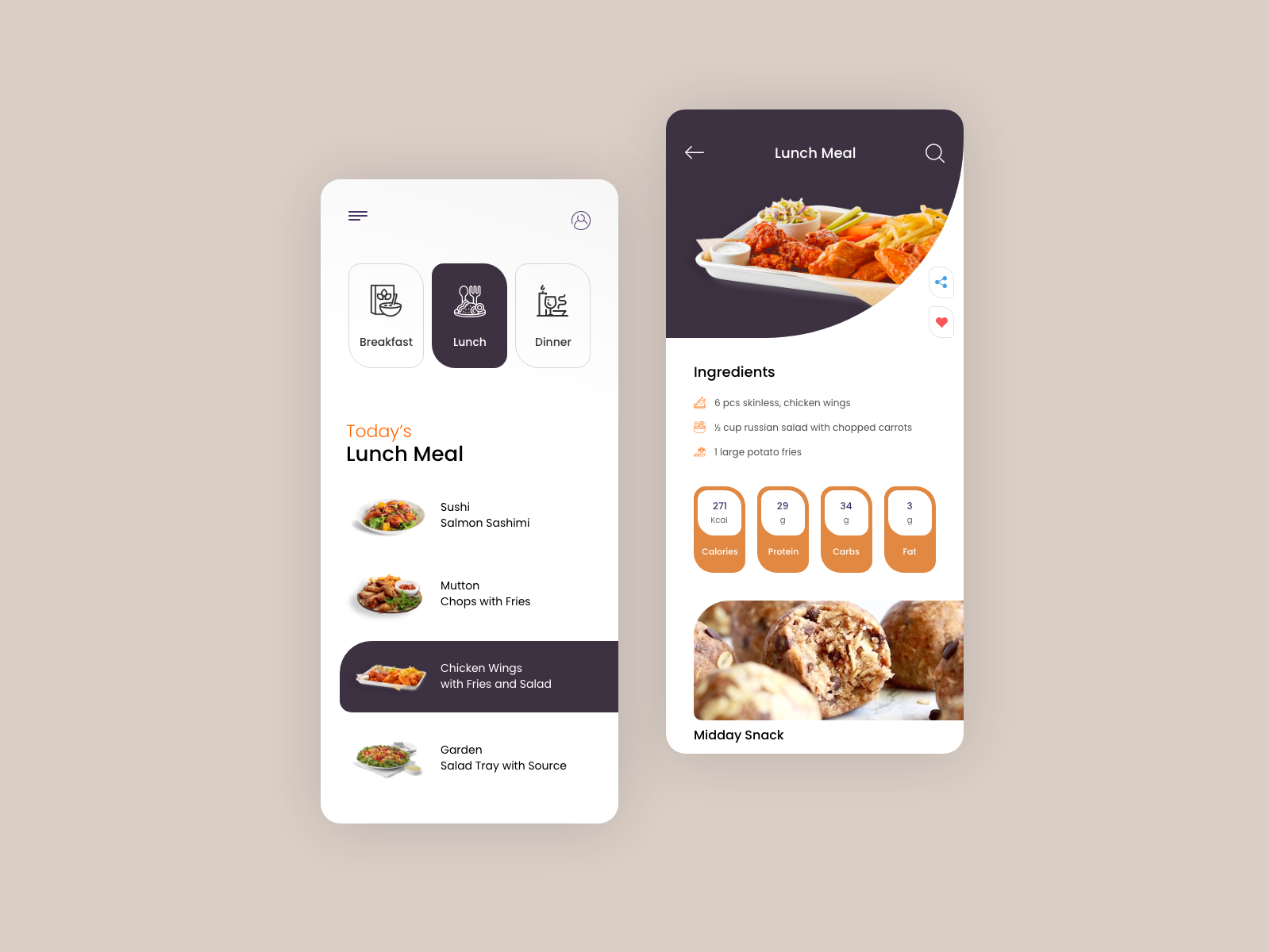 Food App ( Lunch Meal ) by zeeshanriaz on Dribbble