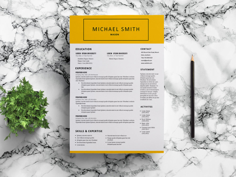 Free Mason CV/Resume Template by Julian Ma on Dribbble