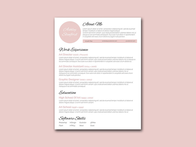 Free Beautiful Pink Resume Template By Julian Ma On Dribbble