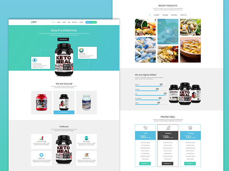 Tagusi Health Supplement PSD Template by ⚡ Hamim Khan on Dribbble