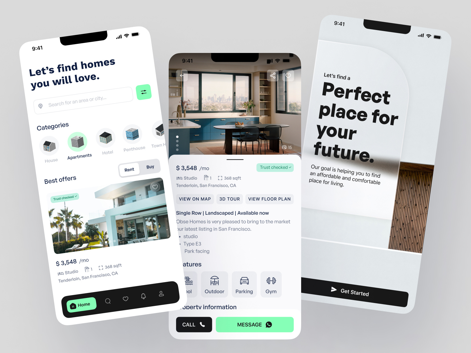 Real state app by Meena Rahimi on Dribbble
