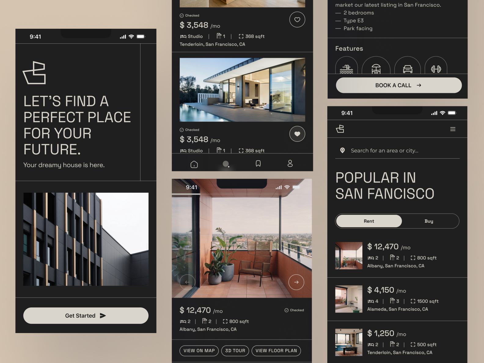 Real state app by Meena Rahimi on Dribbble