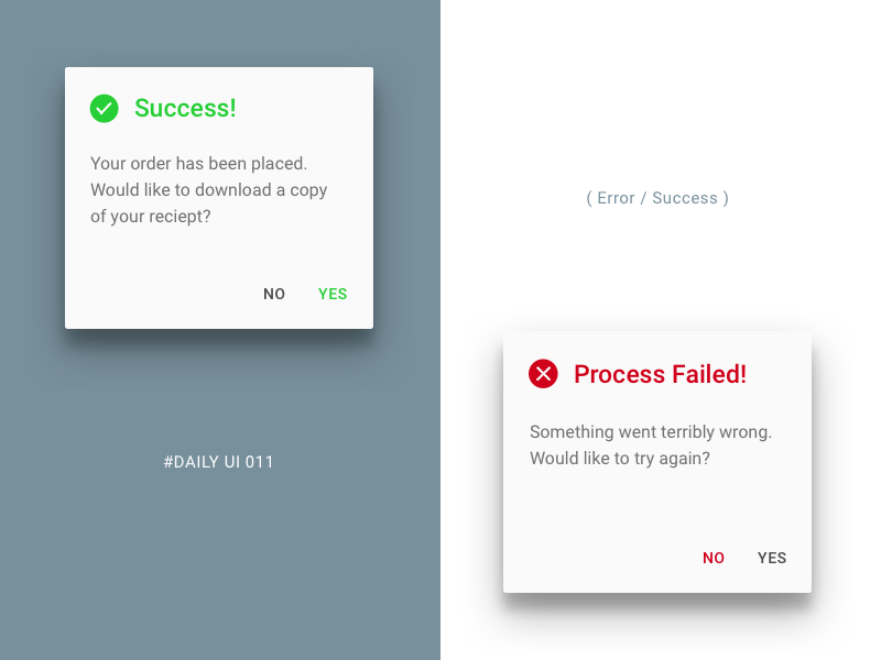 ( Error / Success ) by Frank Rodriguez on Dribbble