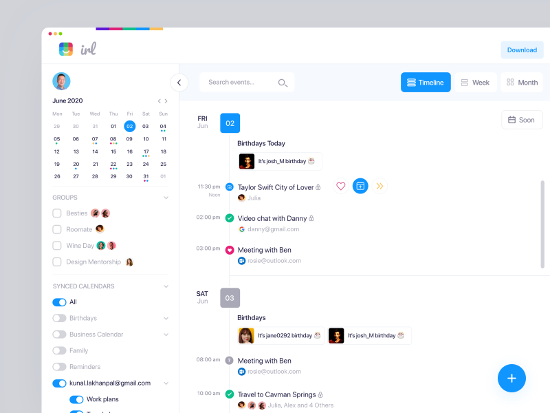 IRL Calendar - Full by Alex Banaga on Dribbble