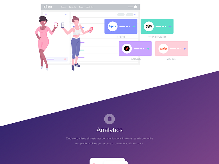 Zingle Feature Page by Alex Banaga on Dribbble