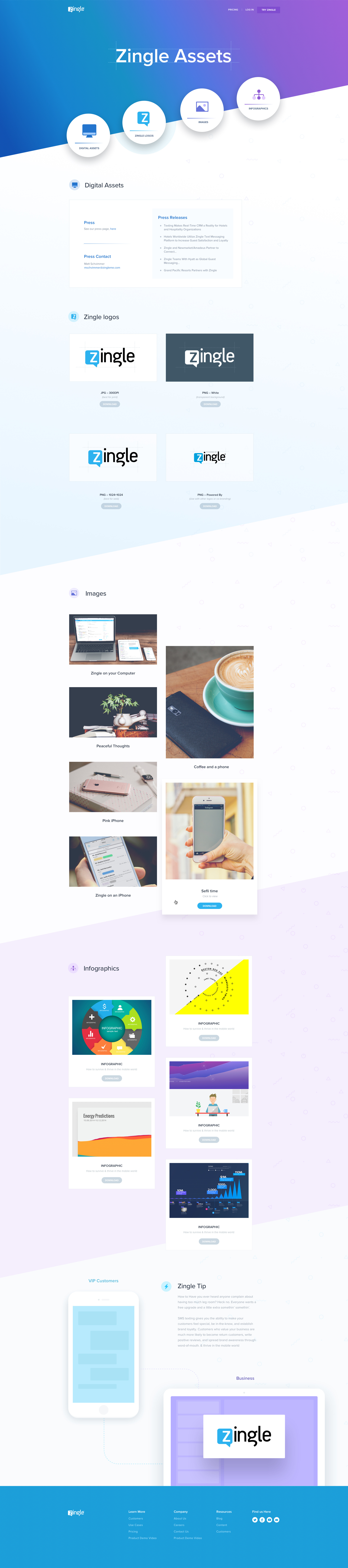 Zingle Resource Page by Alex Banaga on Dribbble