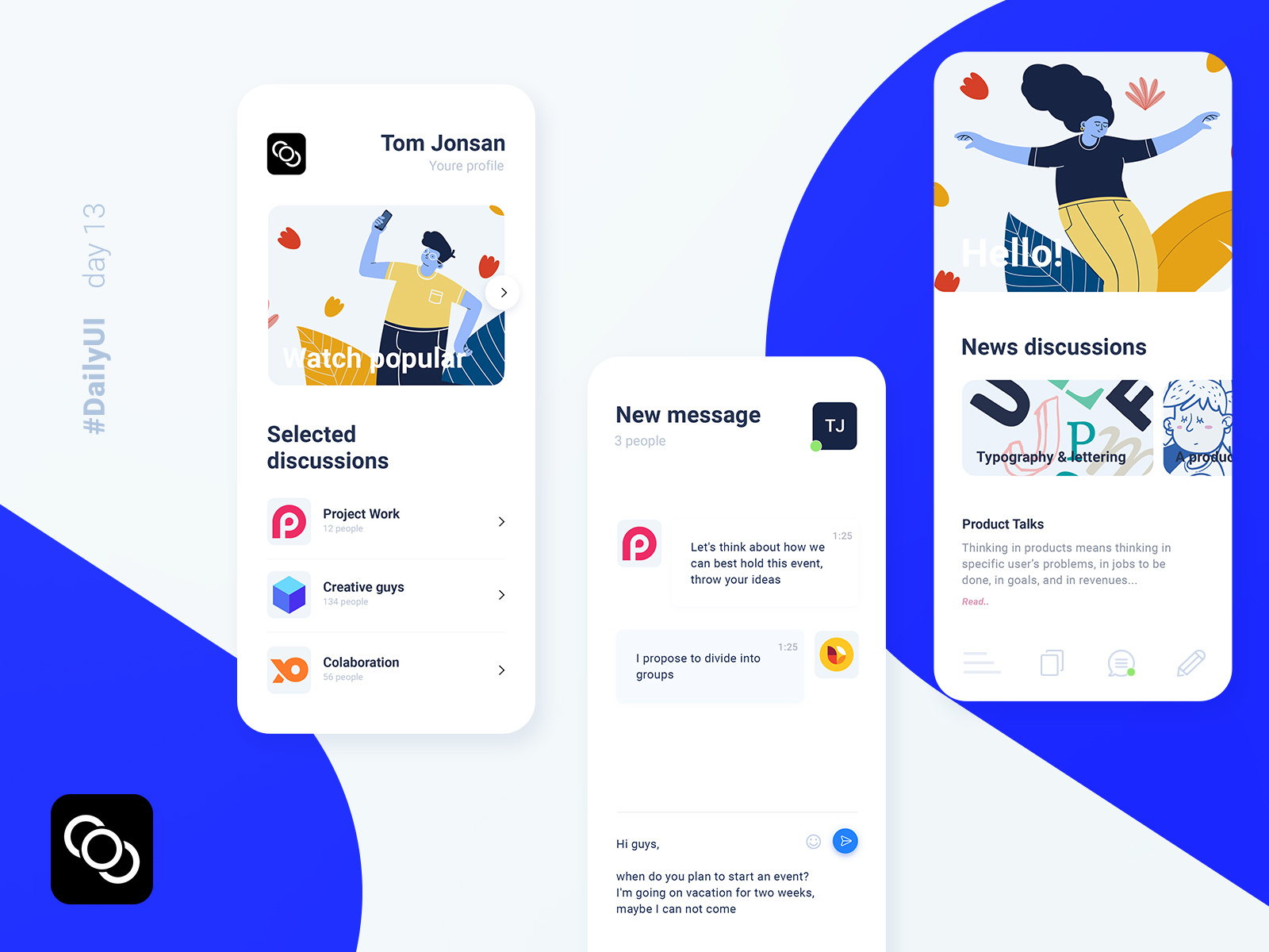 Day #13 Direct Messaging by producthat on Dribbble