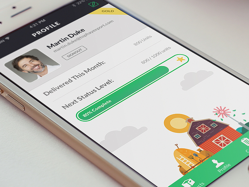 Profile Screen by Aaron Moody on Dribbble