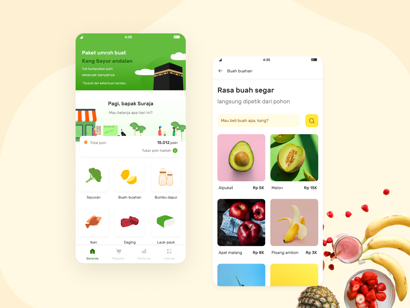 Kang sayur app concept by Rini on Dribbble