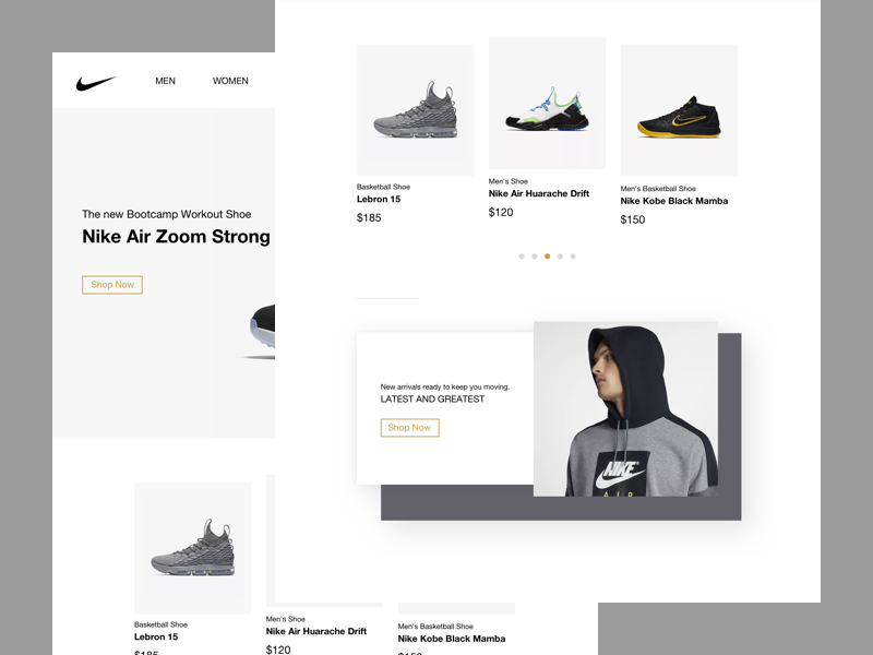 Nike Website - 2 by juinal william on Dribbble