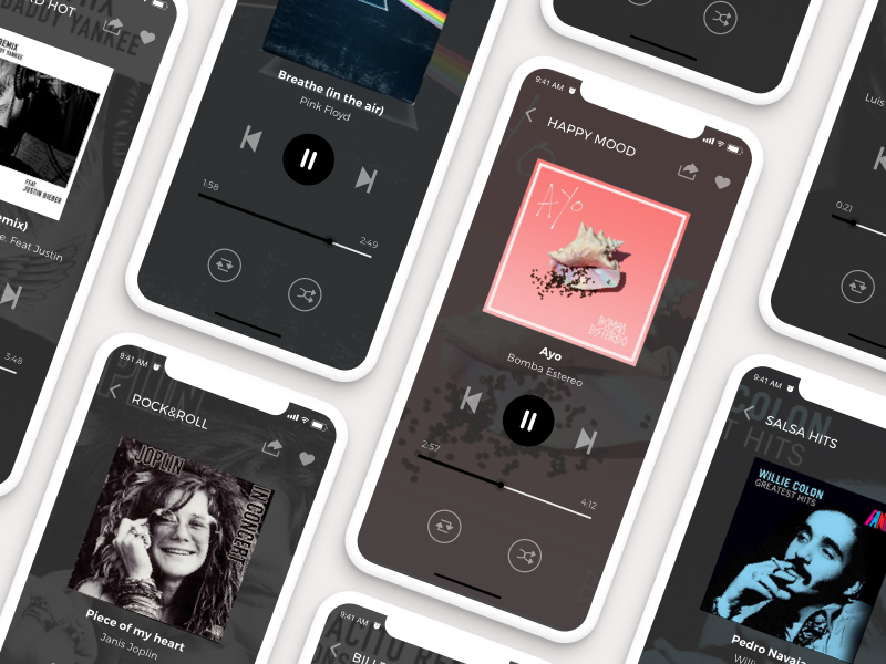Music player by Alejandra Estefan on Dribbble