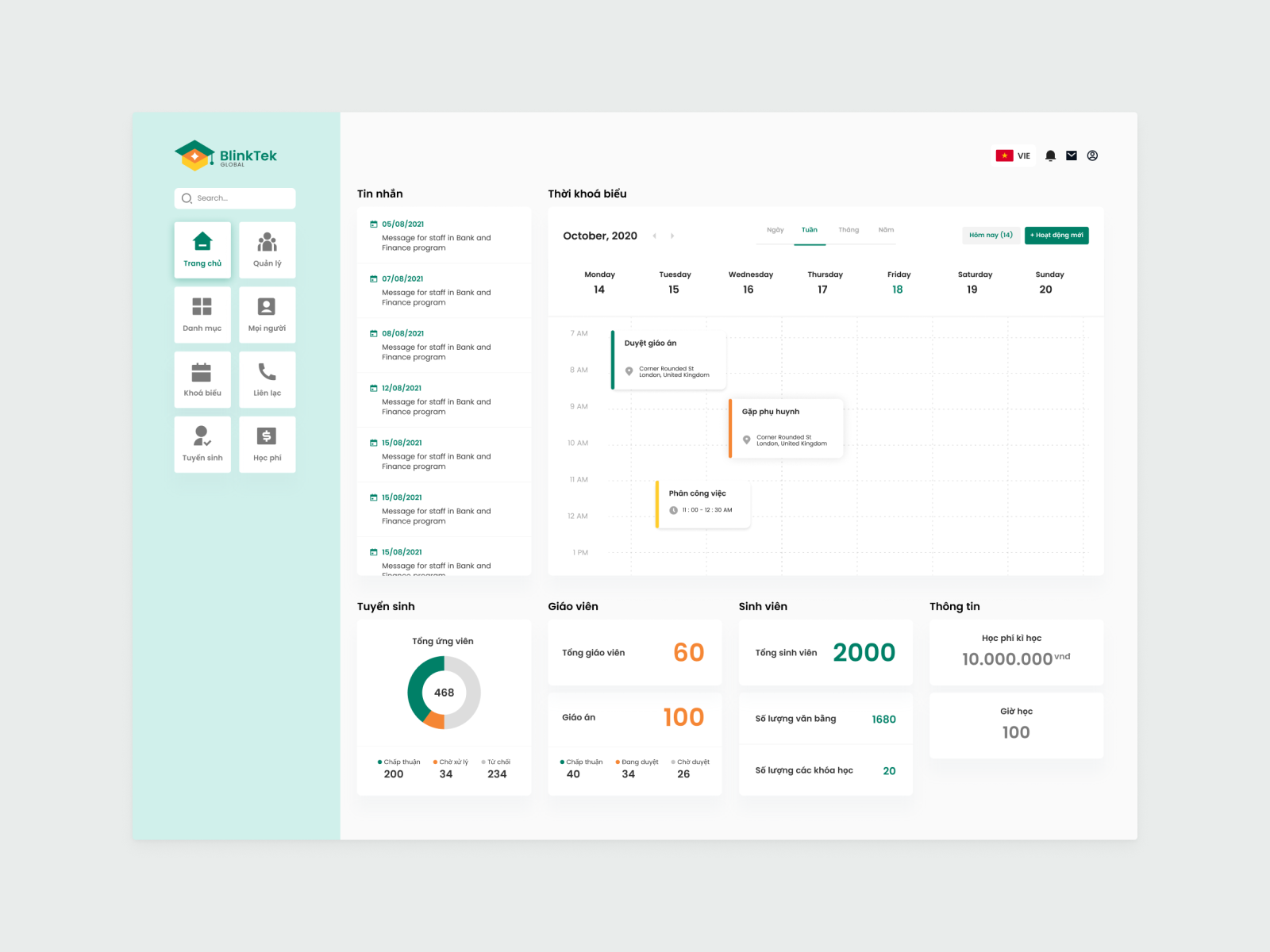 School Management System Dashboard by PhuongBui on Dribbble
