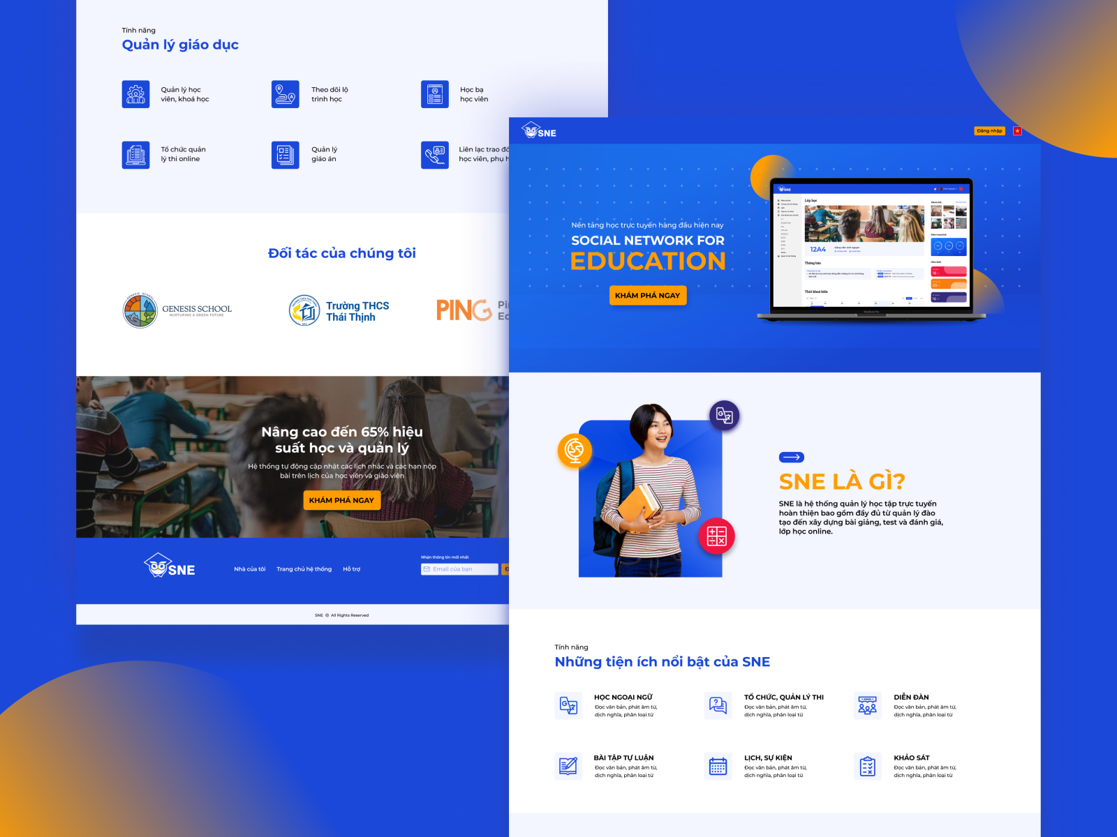 Landing Page Social Network For Education by PhuongBui on Dribbble