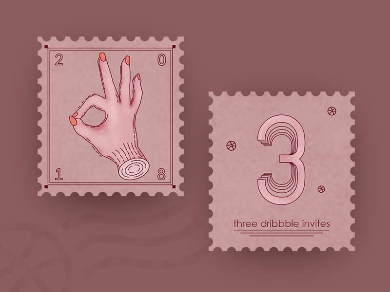 Three Dribbble Invites by lvhaixiao on Dribbble