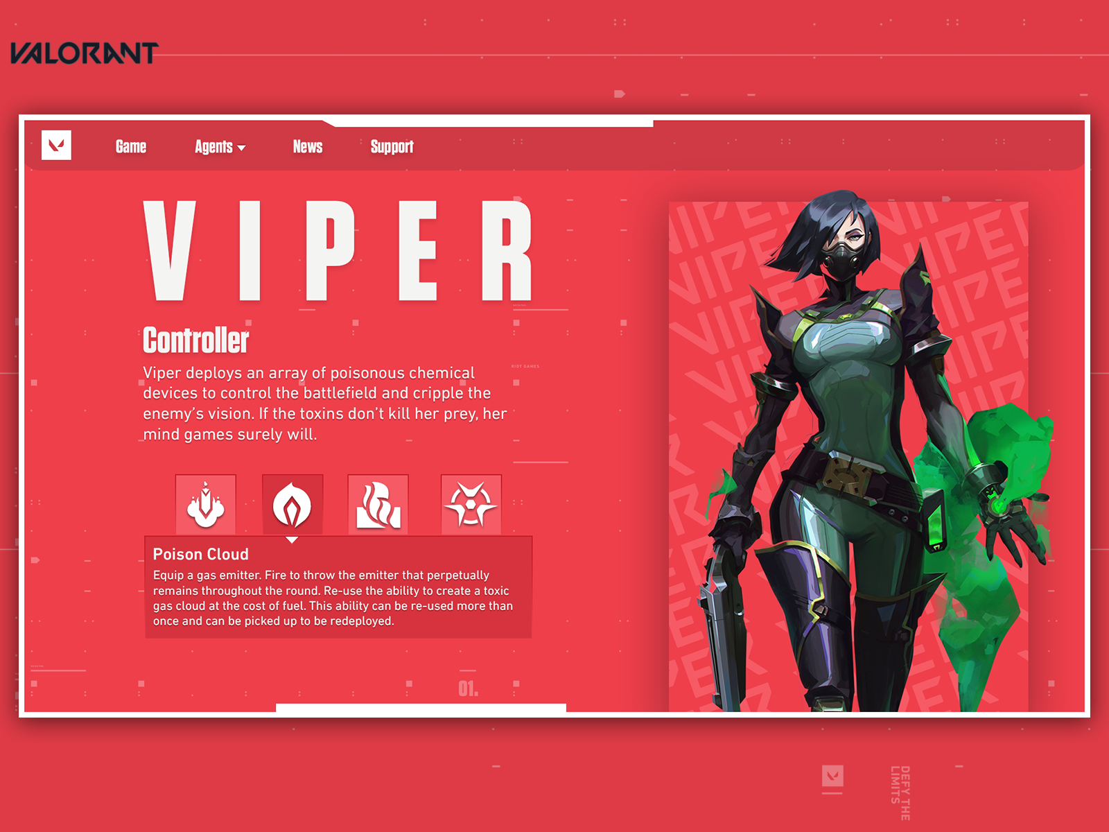 Valorant Viper Agent Page Design by Nilüfer Akten on Dribbble