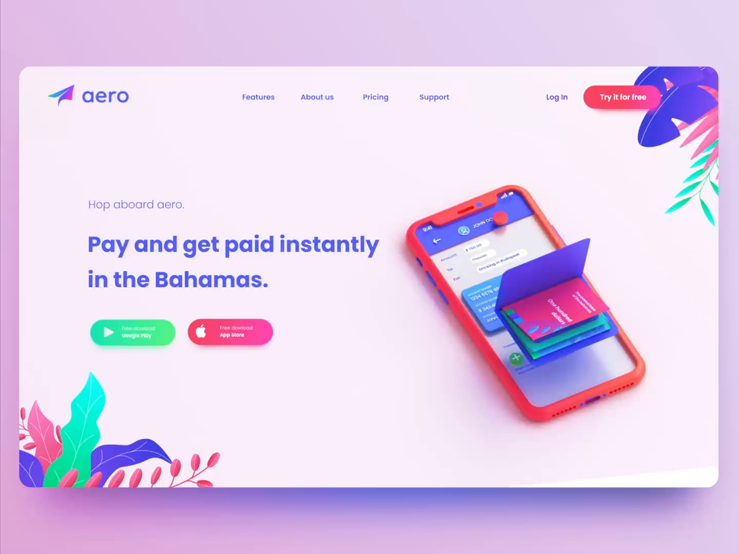 Aero website design by János Nyujtó on Dribbble