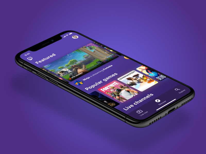 Twitch iOS App Concept #1 by Juanjo Guevara on Dribbble
