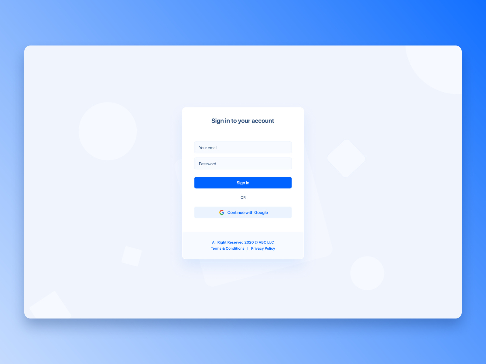 Web Application Sign in Form by Fareez Idzuan on Dribbble