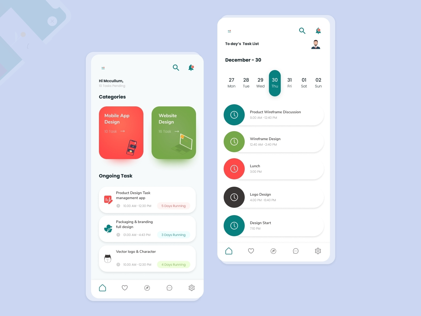 Designer To Do Management UI by Nag-designs on Dribbble